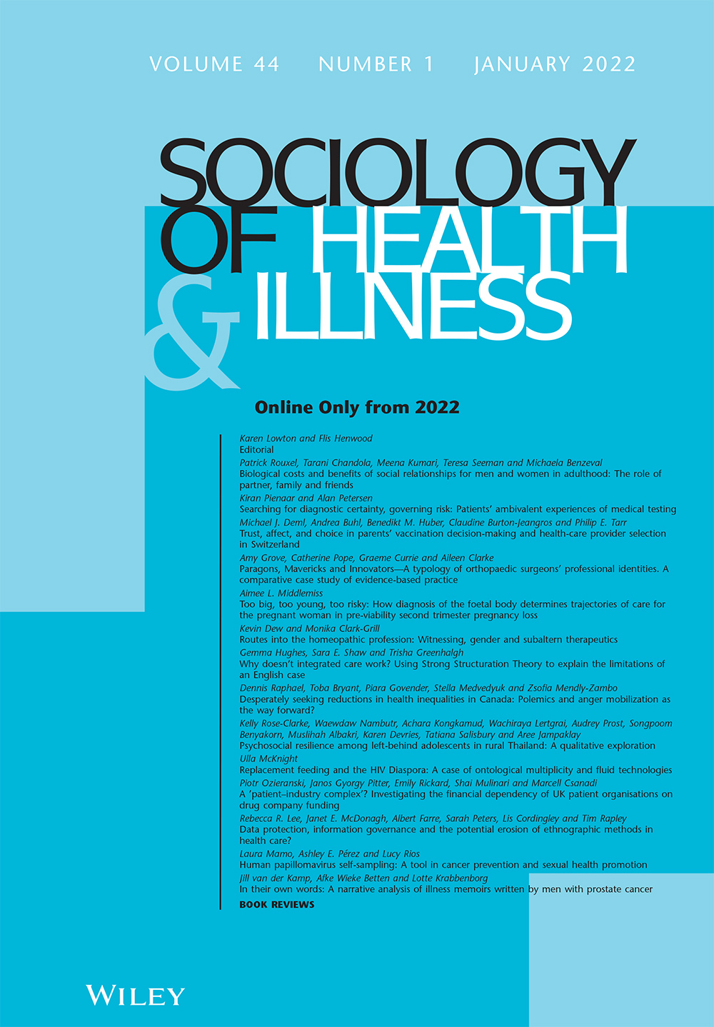 About the Journal - Foundation for the Sociology of Health & Illness